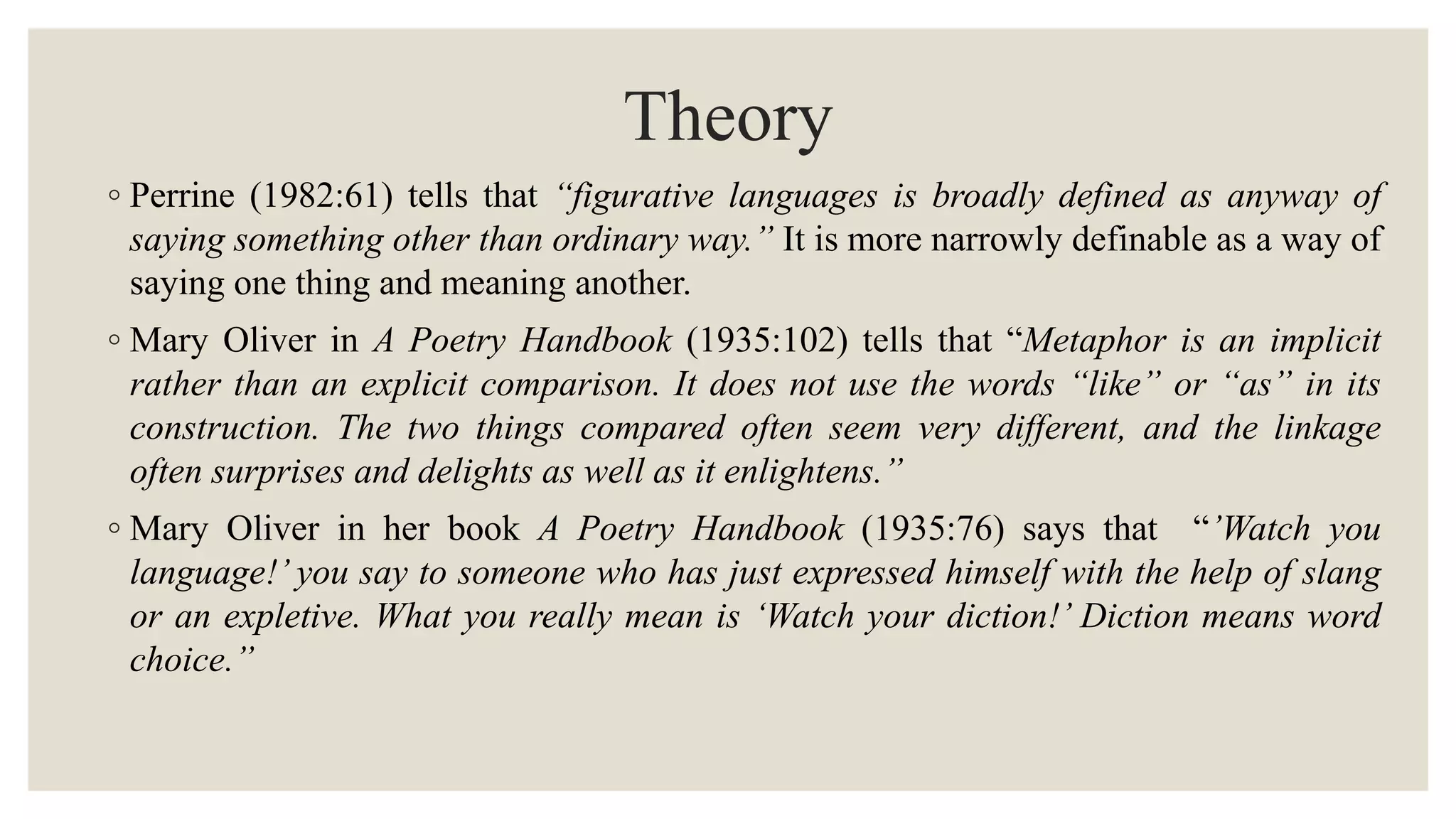 Figurative Language (Metaphor) and Diction Analysis in "Hope is the ...