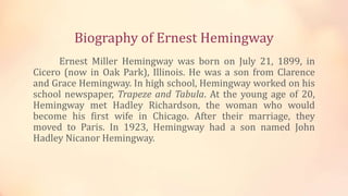 Setting in "Old Man at the Bridge" by Ernest Hemingway | PPTX