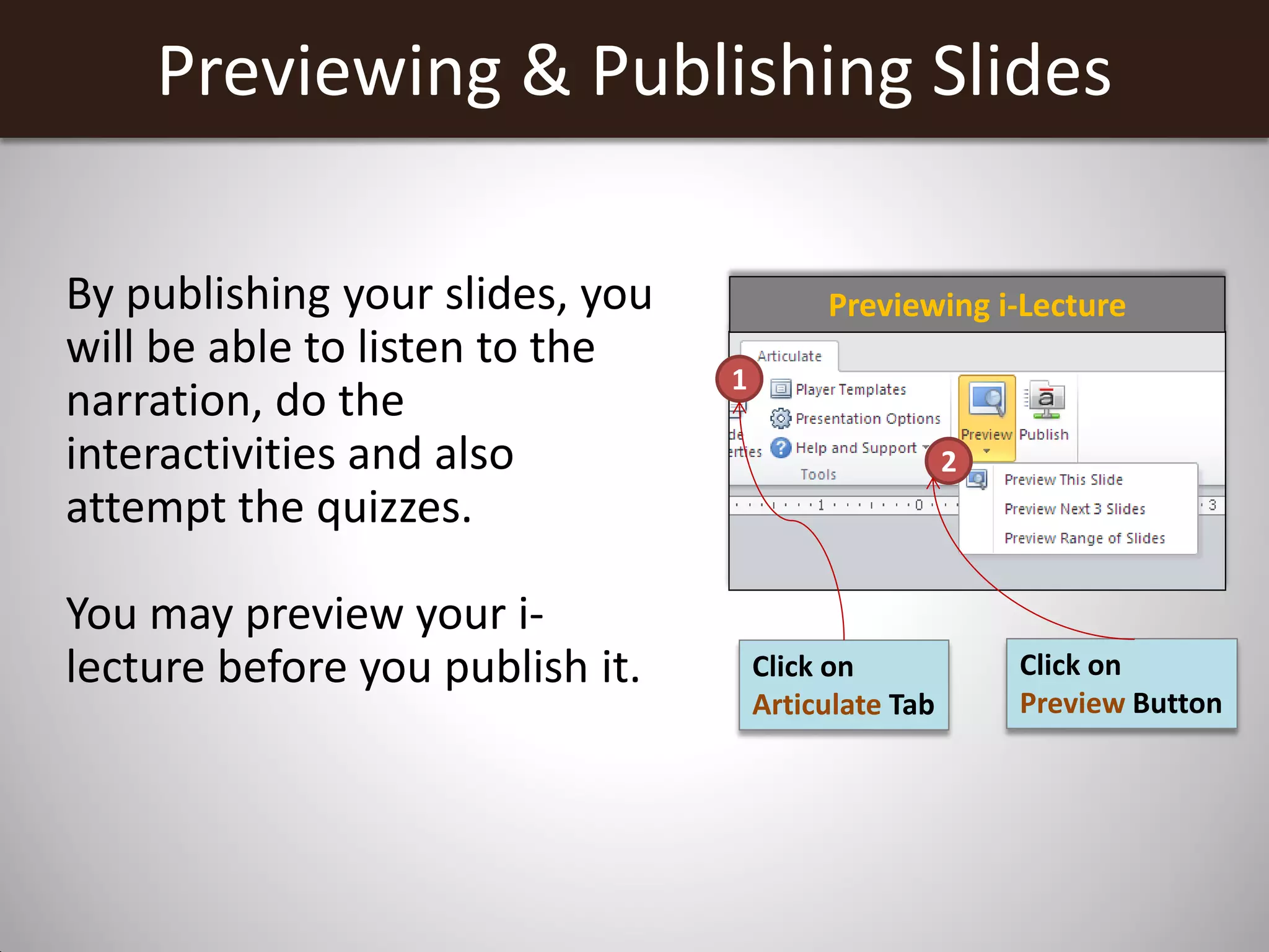 Interactive Lecture Using Articulate Presenter, Engage & Quizmaker | PDF