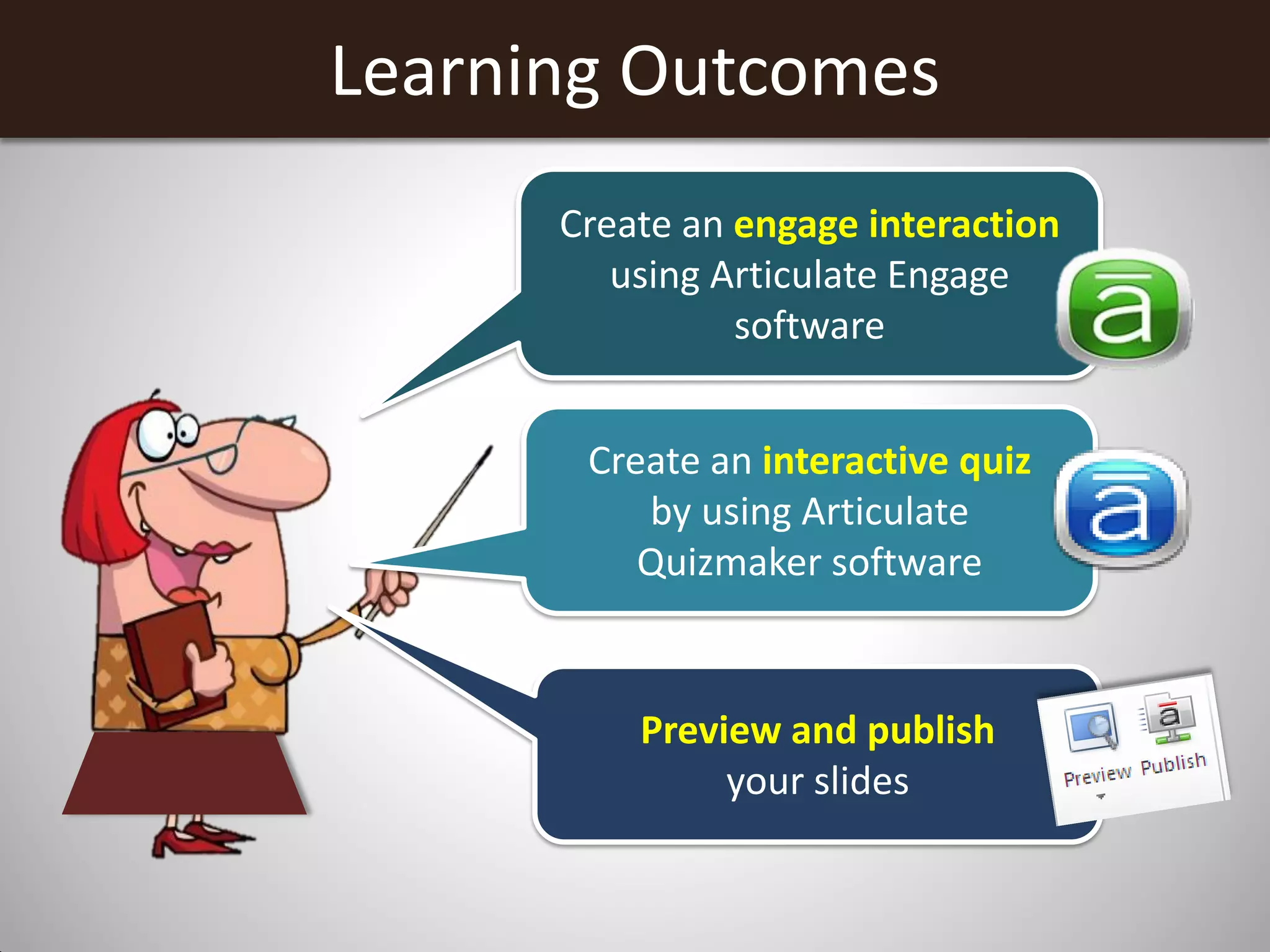 Interactive Lecture Using Articulate Presenter, Engage & Quizmaker | PDF