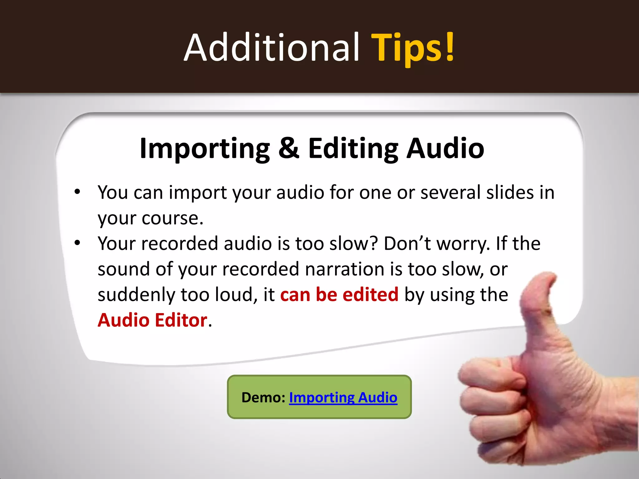 Creating an elearning presentation using Articulate Presenter | PDF