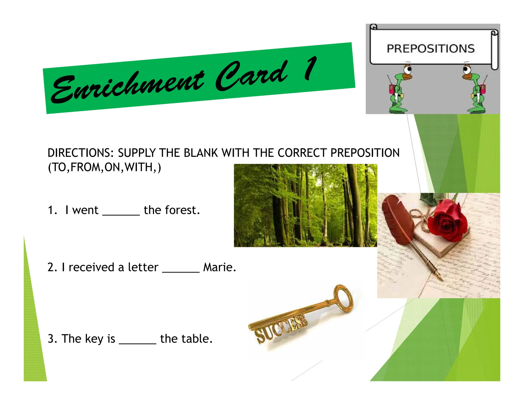 Preposition Basics A prepositions. I love preposit | PDF