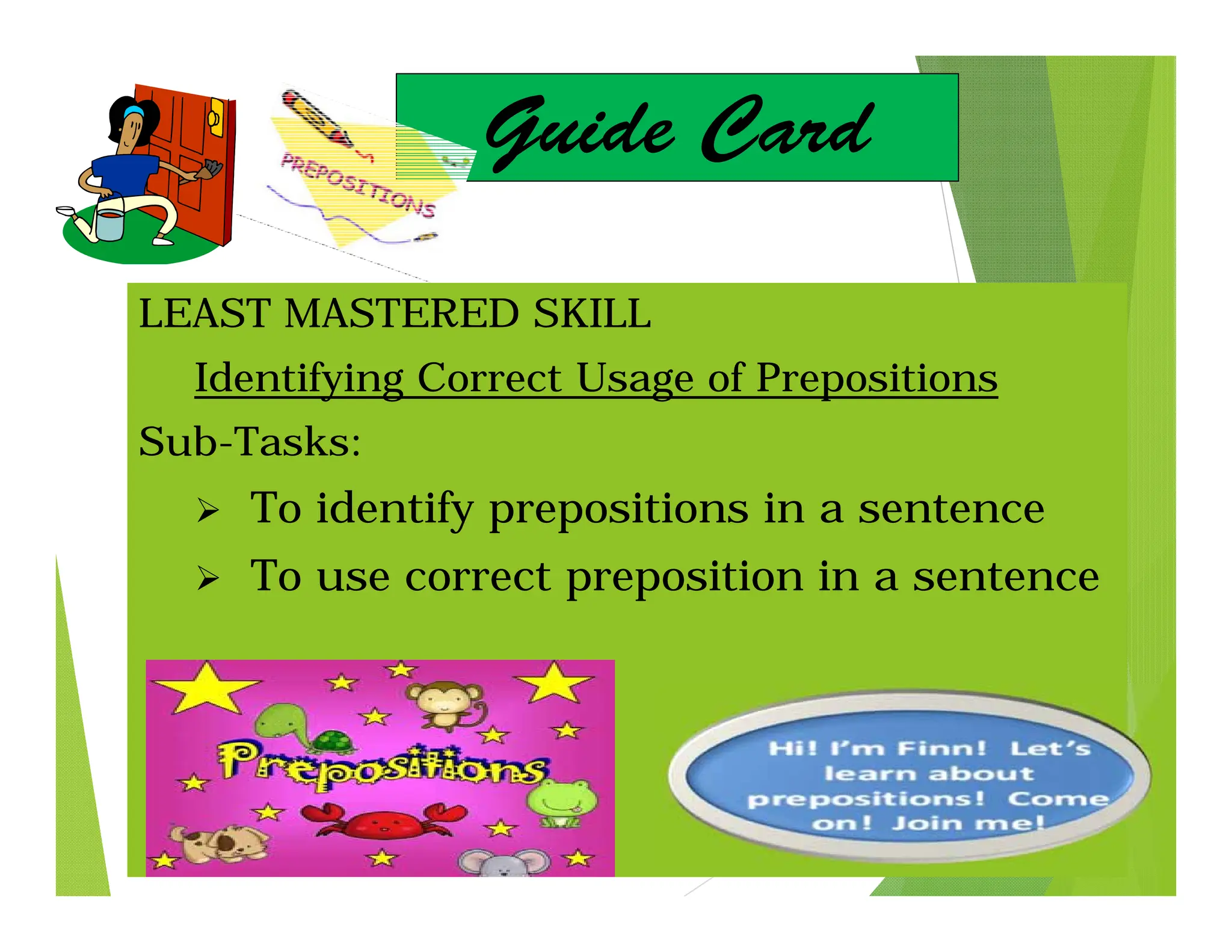 Preposition Basics A prepositions. I love preposit | PDF