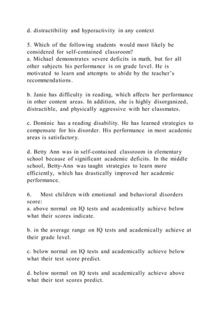 I- Multiple Choice Questions (10 points)Please underline the | PDF