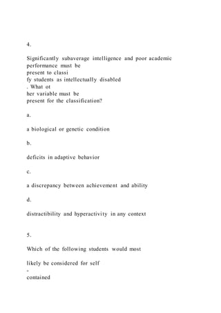 I- Multiple Choice Questions (10 points)Please underline the | PDF