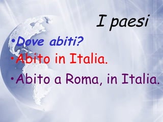 i paesi e le nazionalità | PPT