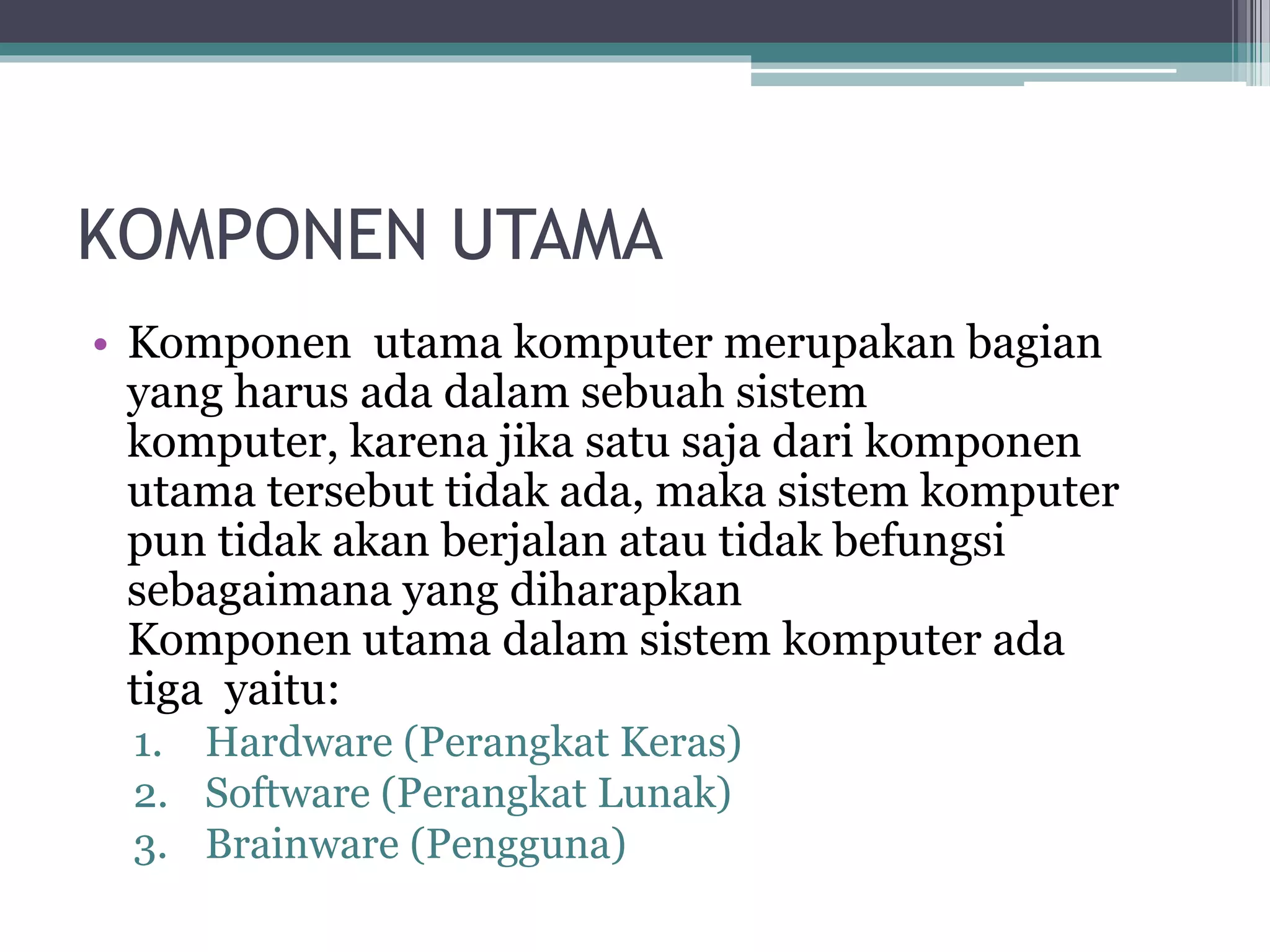 I pengenalan dasar komputer | PPTX