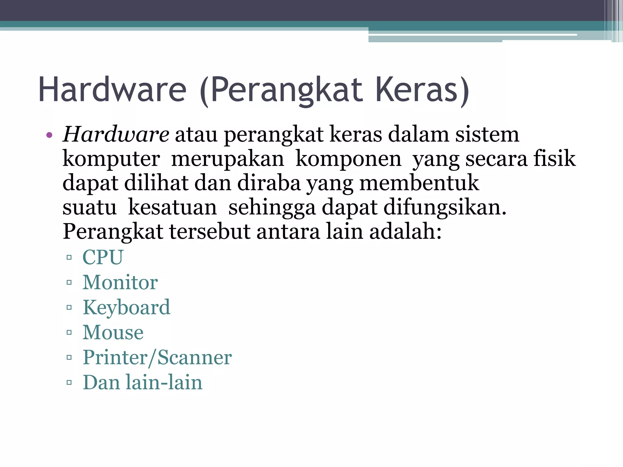 I pengenalan dasar komputer | PPTX