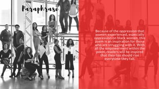 Women Empowerment Reflected in Maya Angelou's Still I Rise | PDF