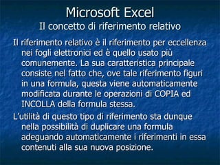 I riferimenti in Excel | PPT