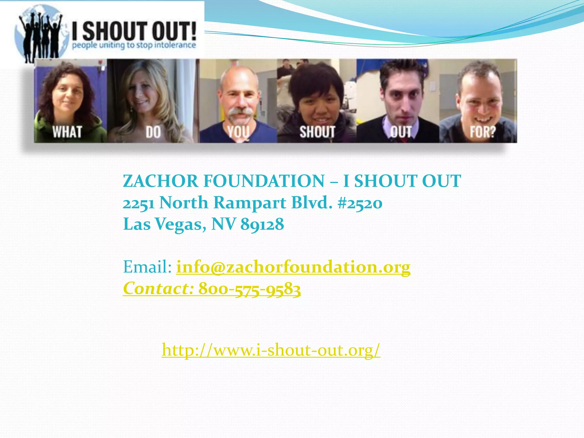 I Shout-Out Anti-bullying Organization | PPTX