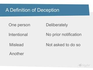 Class 3 Detecting Deception | PPT