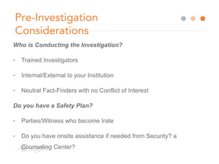 Title IX Investigations: Best Practices for Investigators | PPT