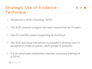 Strategic Use of Evidence in Investigation Interviews | PPT
