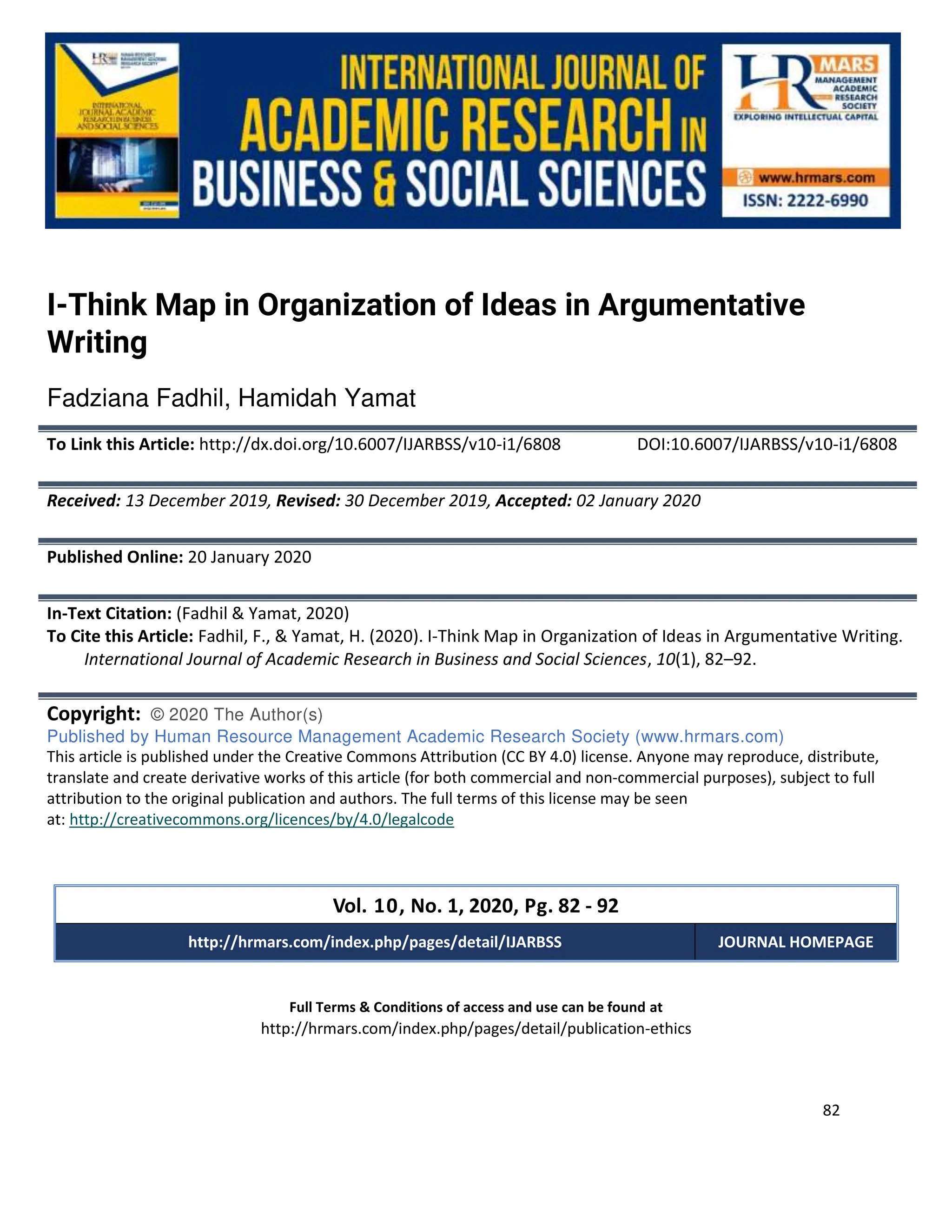 I-Think Map In Organization Of Ideas In Argumentative Writing | PDF ...