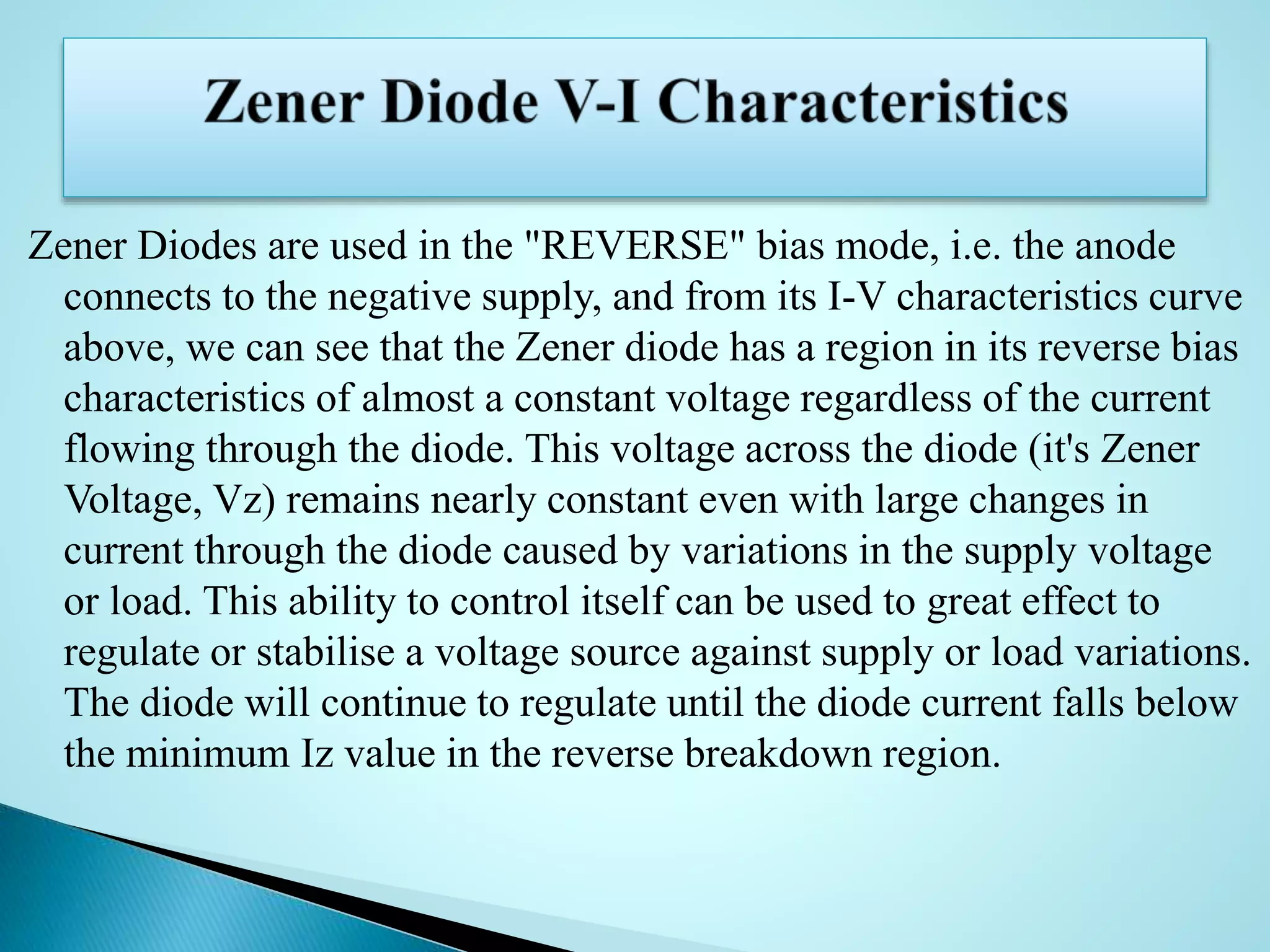 I v characteristics of zener diode | PPTX