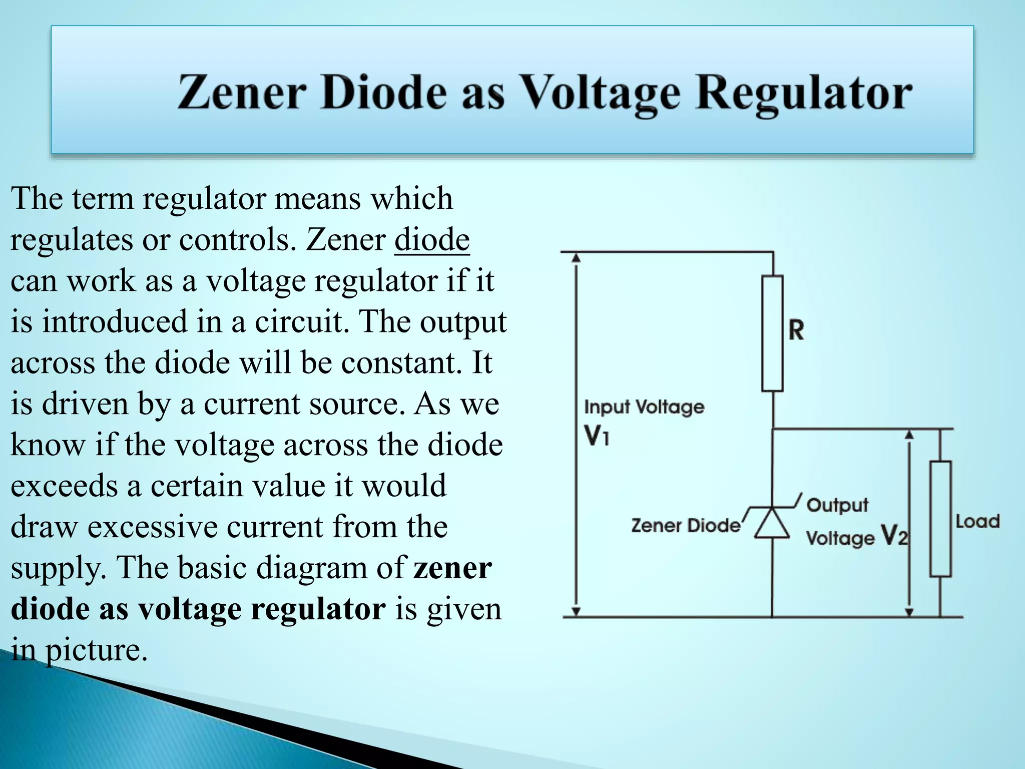 I v characteristics of zener diode | PPTX