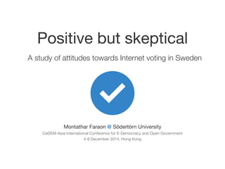 Conference presentation about Internet voting at CeDEM-Asia 2014 | PPT