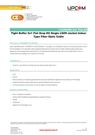 I v(zn)hh 2x1 flat dx - Tight Buffer Fiber Optic Cables - upcom | PDF