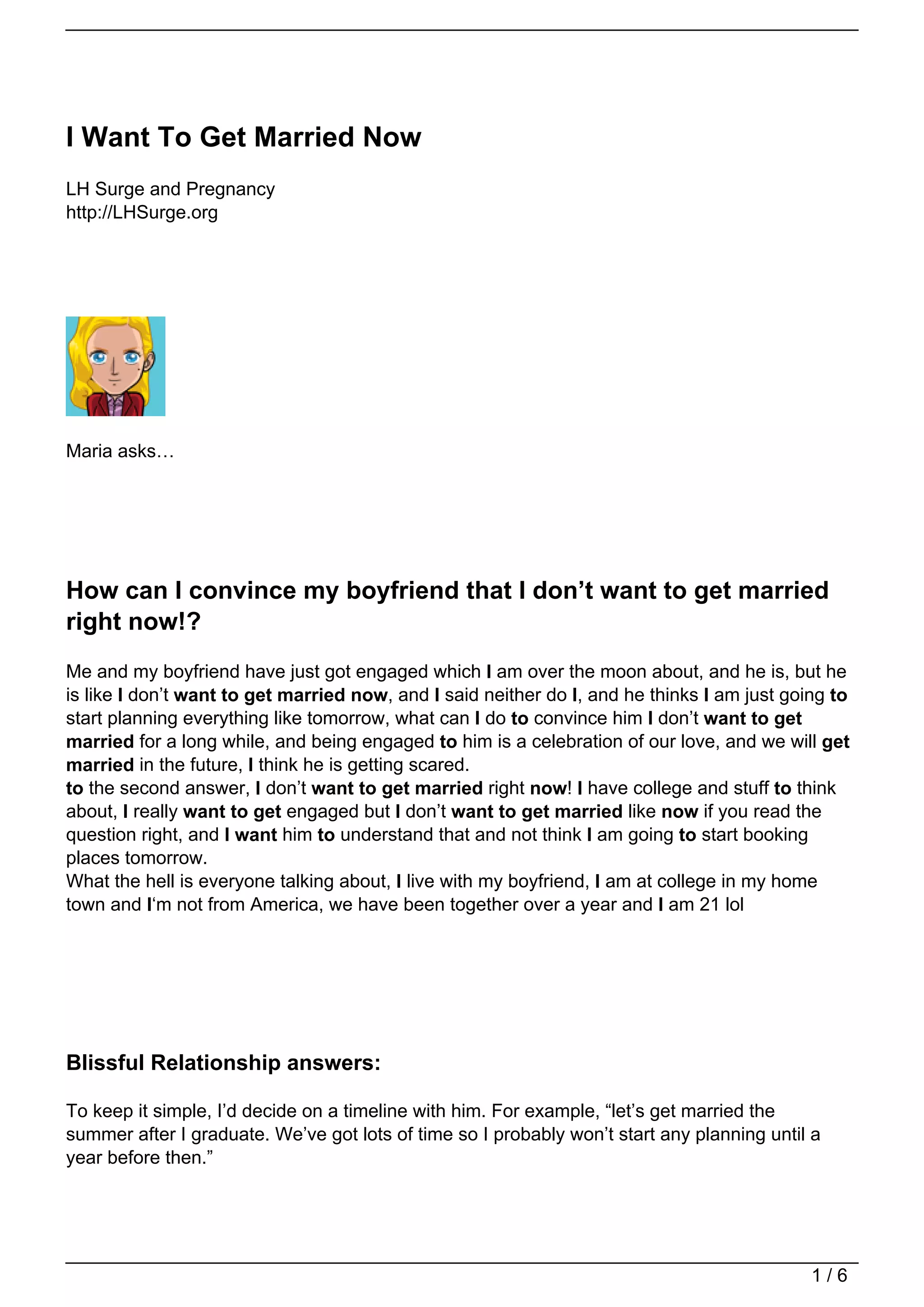 I Want To Get Married Now | PDF
