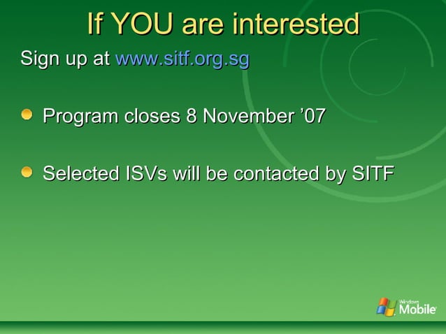 I Want Windows Mobile For Fsi | PPT | Free Download