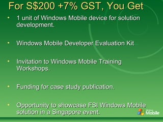 I Want Windows Mobile For Fsi | PPT