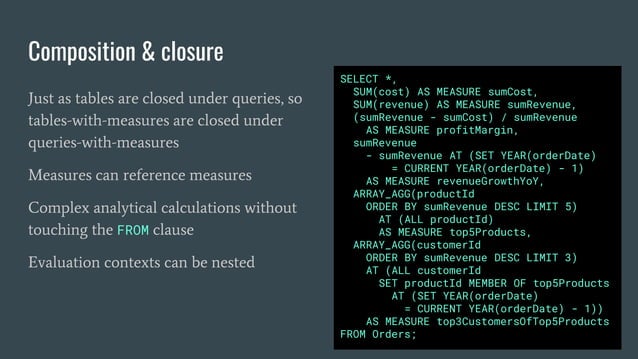 Measures in SQL (SIGMOD 2024, Santiago, Chile) | PPTX