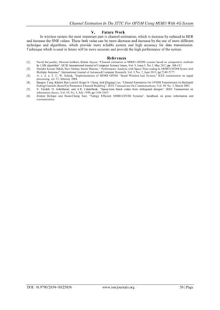 Channel Estimation In The STTC For OFDM Using MIMO With 4G System | PDF