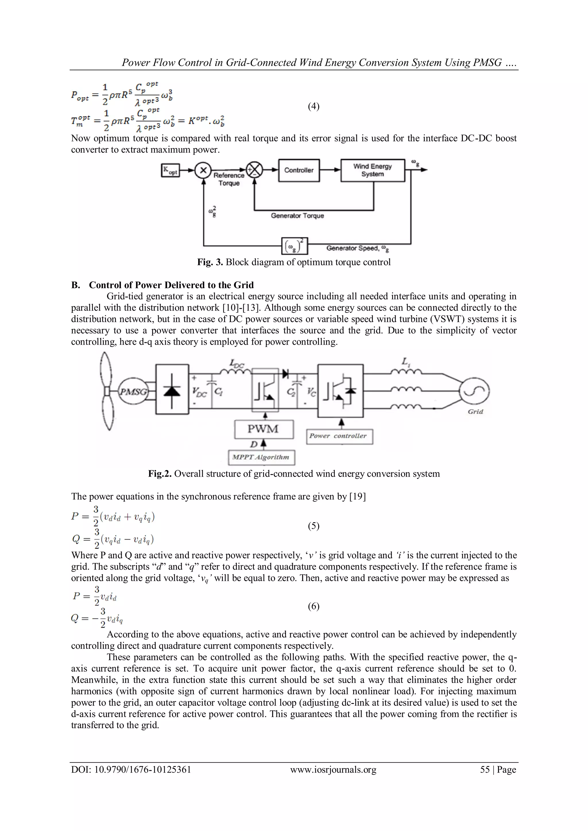 Power Flow Control In Grid Connected Wind Energy Conversion System