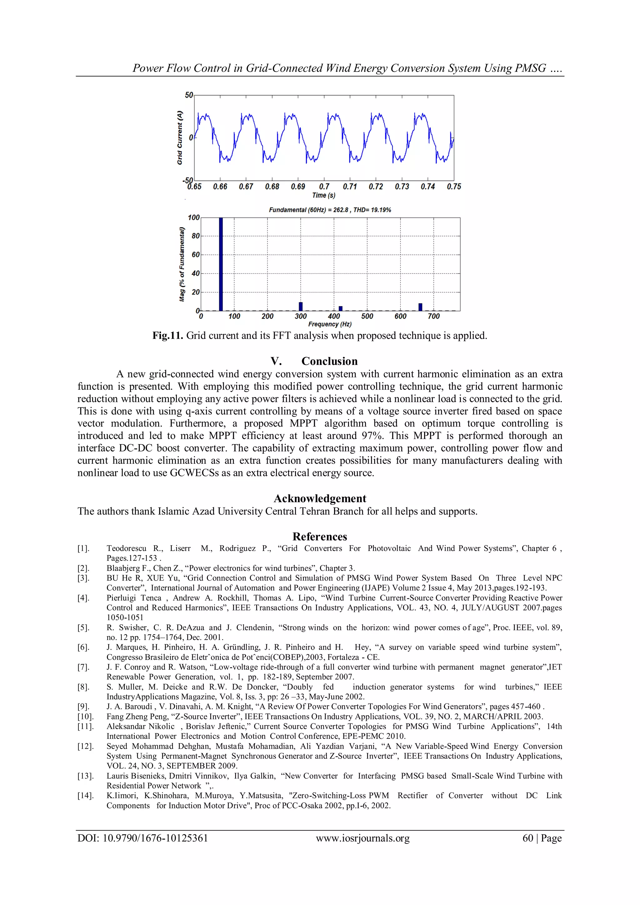 Power Flow Control in Grid-Connected Wind Energy Conversion System Using PMSG with Harmonic ...