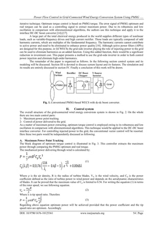 Power Flow Control in Grid-Connected Wind Energy Conversion System Using PMSG with Harmonic ...