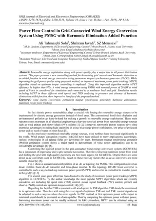 Power Flow Control in Grid-Connected Wind Energy Conversion System Using PMSG with Harmonic ...