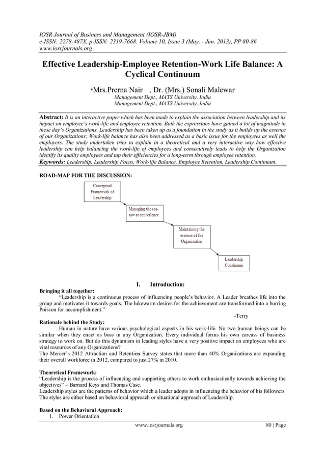 Effective Leadership-Employee Retention-Work Life Balance: A Cyclical ...