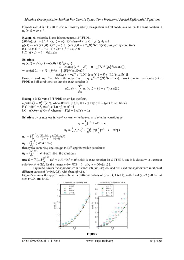 Adomian Decomposition Method for Certain Space-Time Fractional Partial Differential Equations | PDF