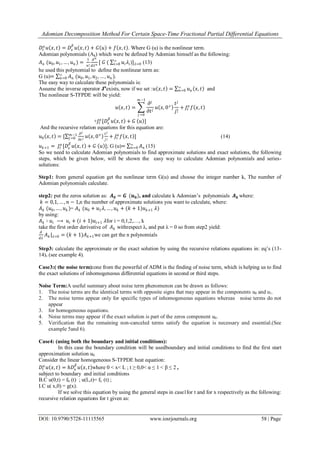 Adomian Decomposition Method for Certain Space-Time Fractional Partial Differential Equations | PDF