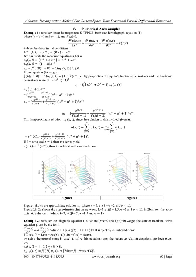 Adomian Decomposition Method For Certain Space Time Fractional Partial Differential Equations Pdf
