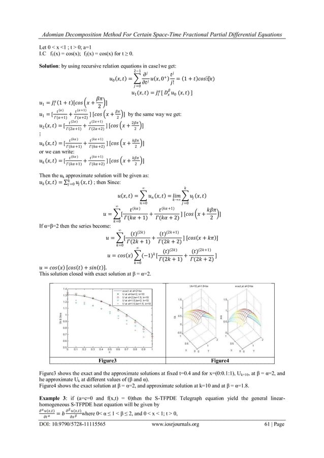 Adomian Decomposition Method For Certain Space Time Fractional Partial Differential Equations Pdf