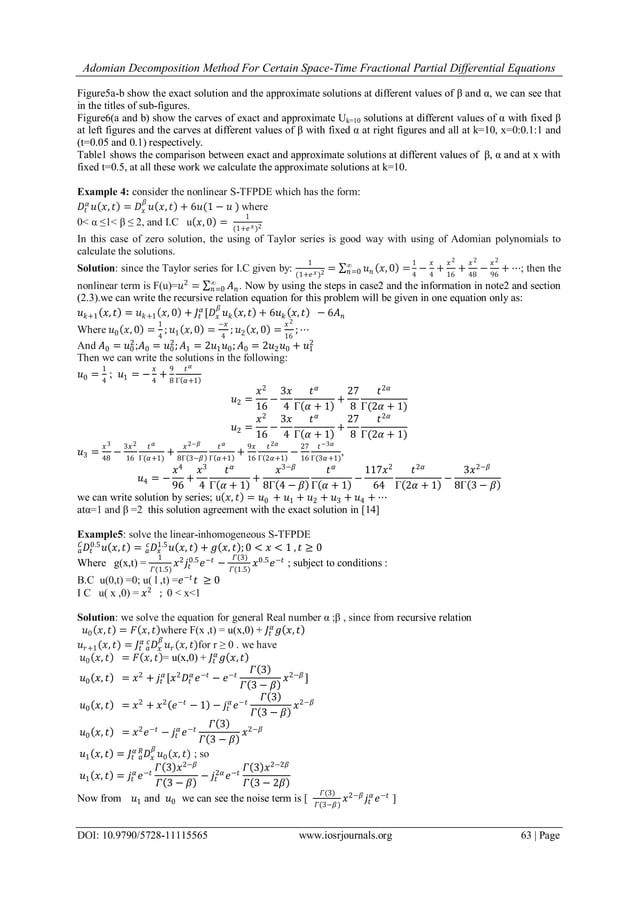 Adomian Decomposition Method For Certain Space Time Fractional Partial Differential Equations Pdf