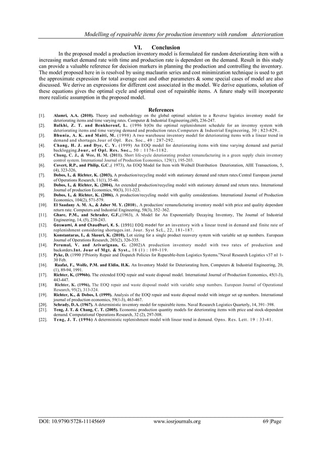 Modelling Of Repairable Items For Production Inventory With Random Deterioration Pdf