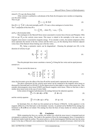 Maxwell Stress Tensor In Hydrodynamics | PDF
