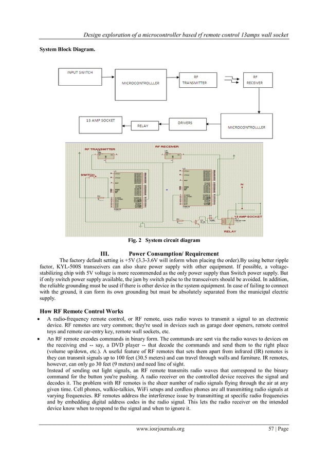 Design Exploration of a Microcontroller Based RF Remote Control 13amps ...