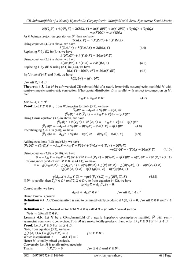 CR-Submanifolds of a Nearly Hyperbolic Cosymplectic Manifold with Semi ...