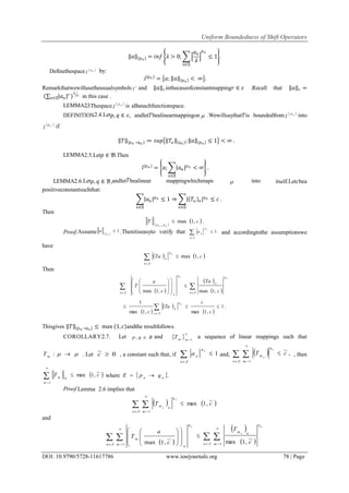 Uniform Boundedness of Shift Operators | PDF