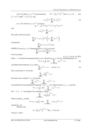 Uniform Boundedness of Shift Operators | PDF