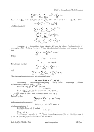 Uniform Boundedness of Shift Operators | PDF
