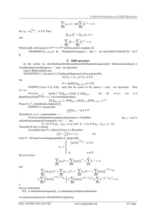 Uniform Boundedness of Shift Operators | PDF