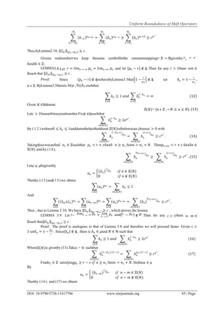 Uniform Boundedness of Shift Operators | PDF