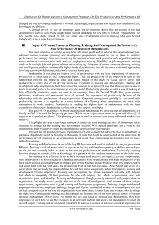 Evaluation of Human Resource Management Practices on the Productivity ...