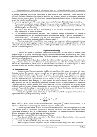 K Means Clustering Algorithm for Partitioning Data Sets Evaluated From Horizontal Aggregations | PDF