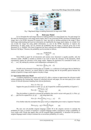 Improving Web Image Search Re-ranking | PDF